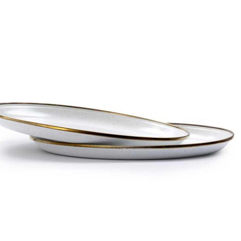 Eggshell Deep Enamel Plate (Set of 2) Barebones – Barossa Supply Co.